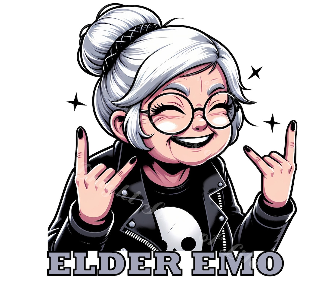 Elder Emo Cute Digital Clip Art Commercial Use Sublimation PNG ...
