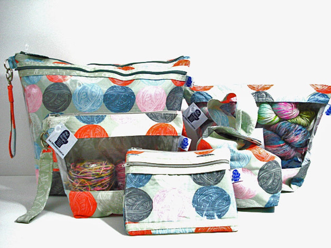 Gray Purl Project Bag Knitting Project Bag Zippered Pouch - Etsy