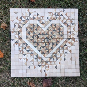 WOOD Exploding Heart Kit [wood Puzzle, DIY Barn Quilt, Wooden Quilt ...