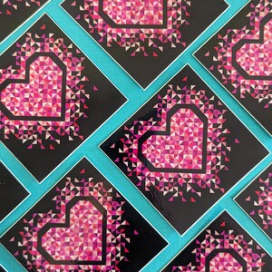 Exploding Heart Quilt Sticker vinyl Sticker for Quilter Gift ...