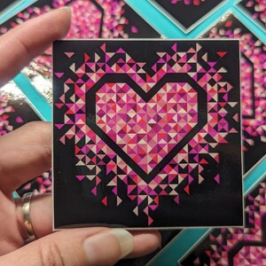 Exploding Heart Quilt Sticker [vinyl Sticker for Quilter Gift ...