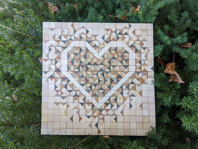 WOOD Exploding Heart Kit wood Puzzle DIY Barn Quilt Wooden - Etsy