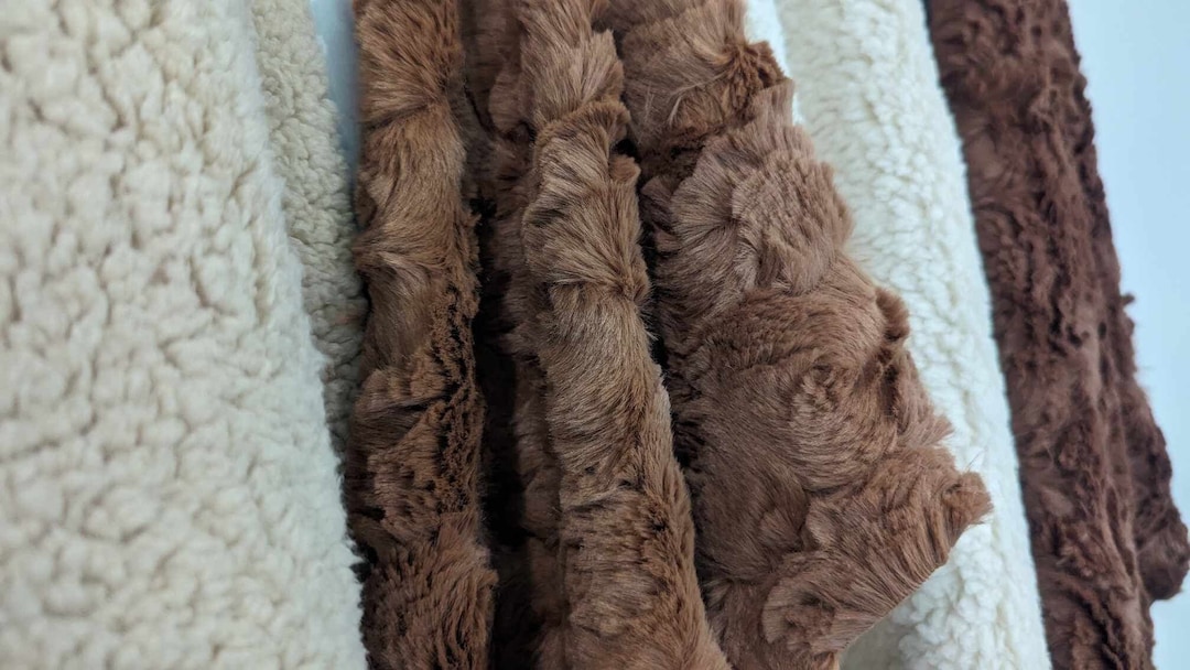 Minky Bundle FOUR Brown Minky Fabrics to Use With Puppy Kisses Quilt ...