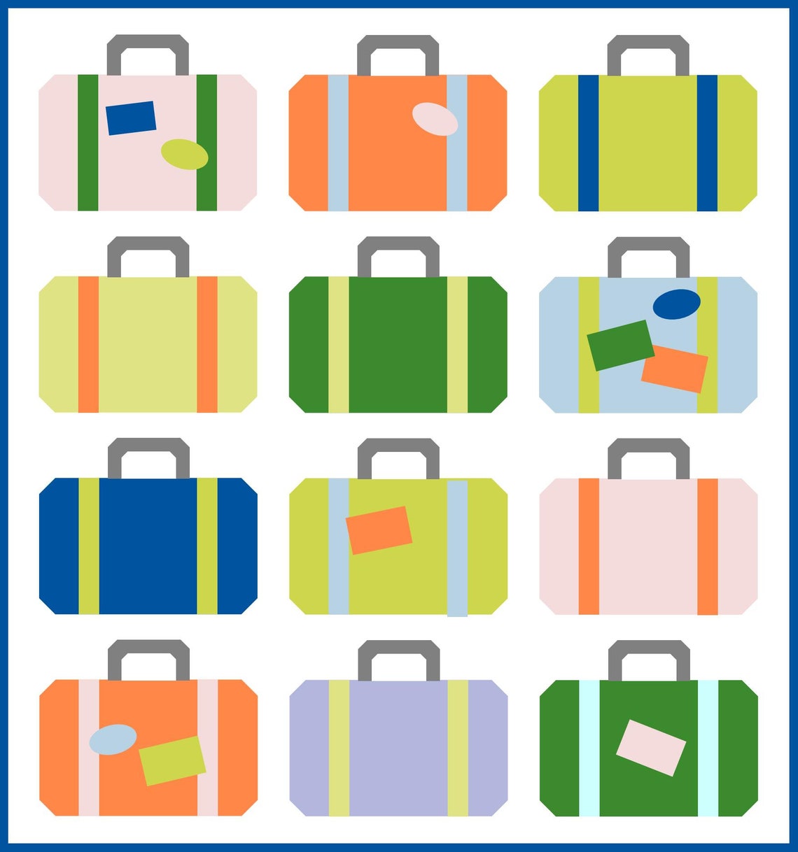 PAPER Suitcases Quilt Pattern by Slice of Pi Quilts fat - Etsy
