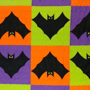 PDF Bat Crazy Quilt Pattern by Slice of Pi Quilts [halloween Quilt, Bat ...