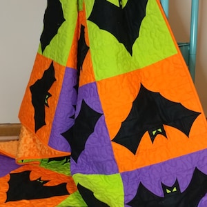 PDF Bat Crazy Quilt Pattern by Slice of Pi Quilts [halloween Quilt, Bat ...