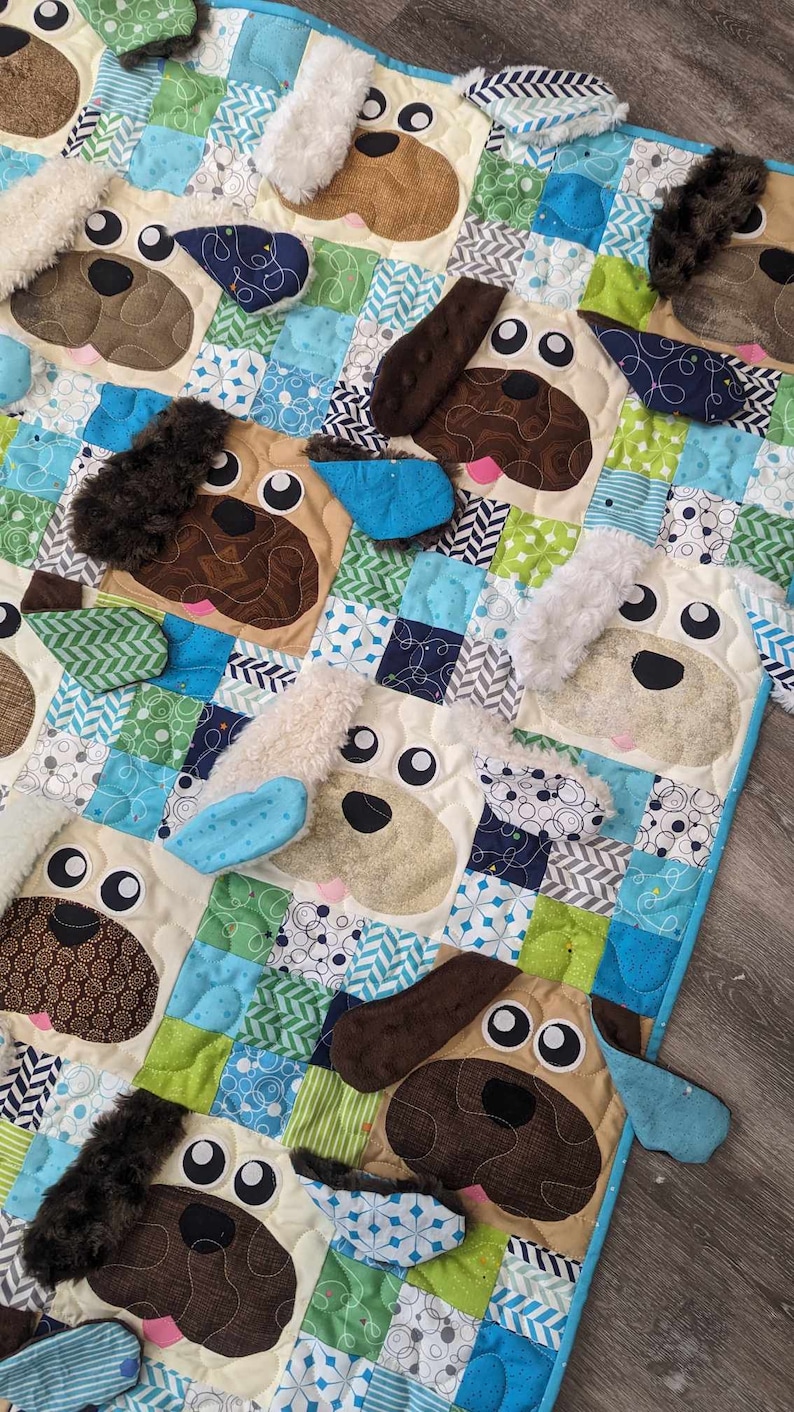 PAPER Puppy Kisses Quilt Pattern by Slice of Pi Quilts [baby Quilt, Dog ...