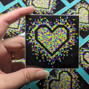 Exploding Heart Quilt Sticker vinyl Sticker for Quilter Gift ...