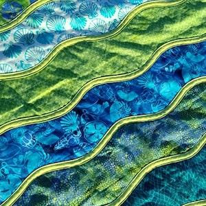 PDF High Tide Quilt Pattern Digital Download by Slice of Pi Quilts [waves Easy Beginner Bias ...