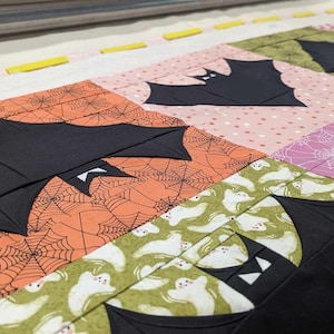 PDF Bat Crazy Quilt Pattern by Slice of Pi Quilts [halloween Quilt, Bat ...