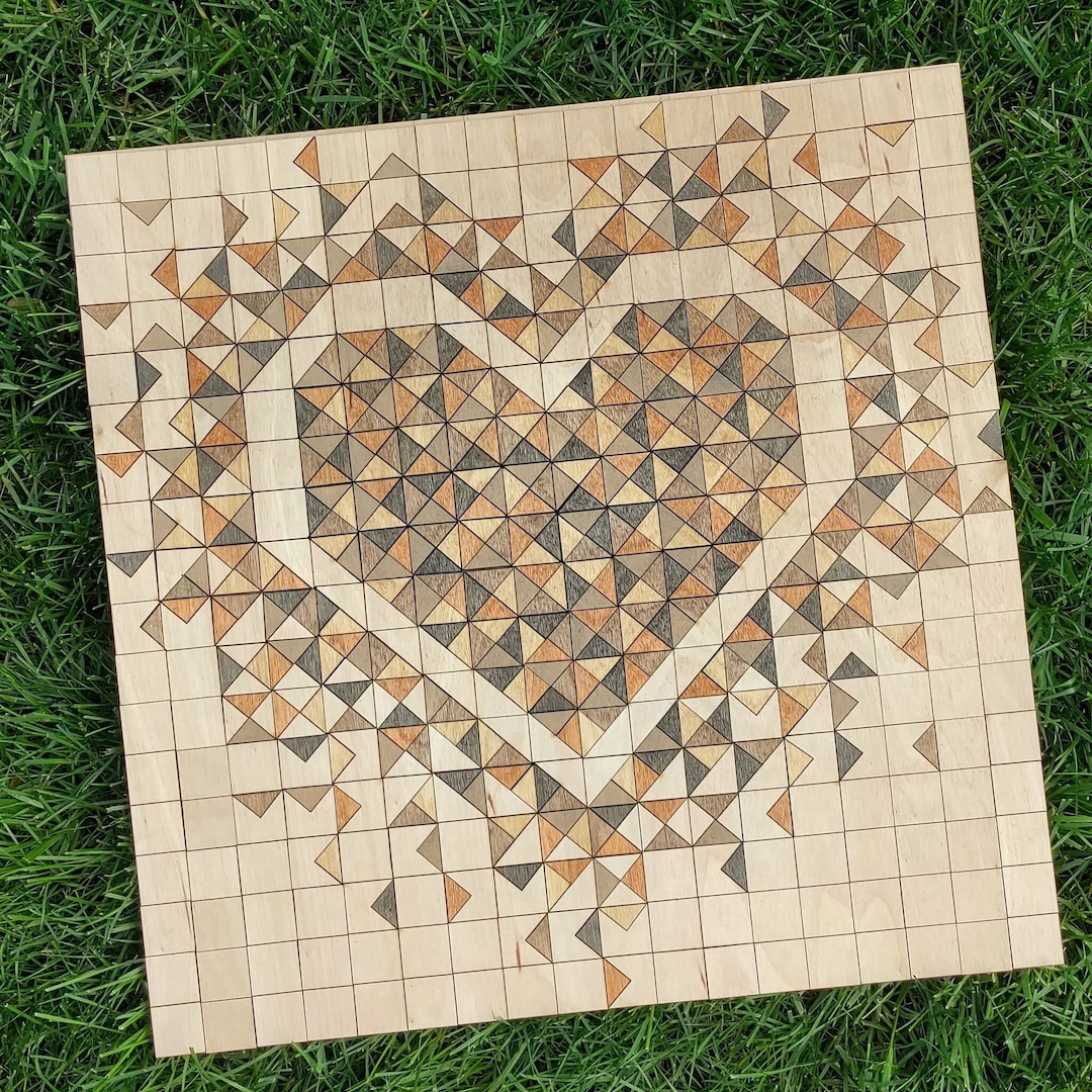 WOOD Exploding Heart Kit [wood Puzzle, DIY Barn Quilt, Wooden Quilt ...