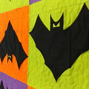 PDF Bat Crazy Quilt Pattern by Slice of Pi Quilts [halloween Quilt, Bat ...