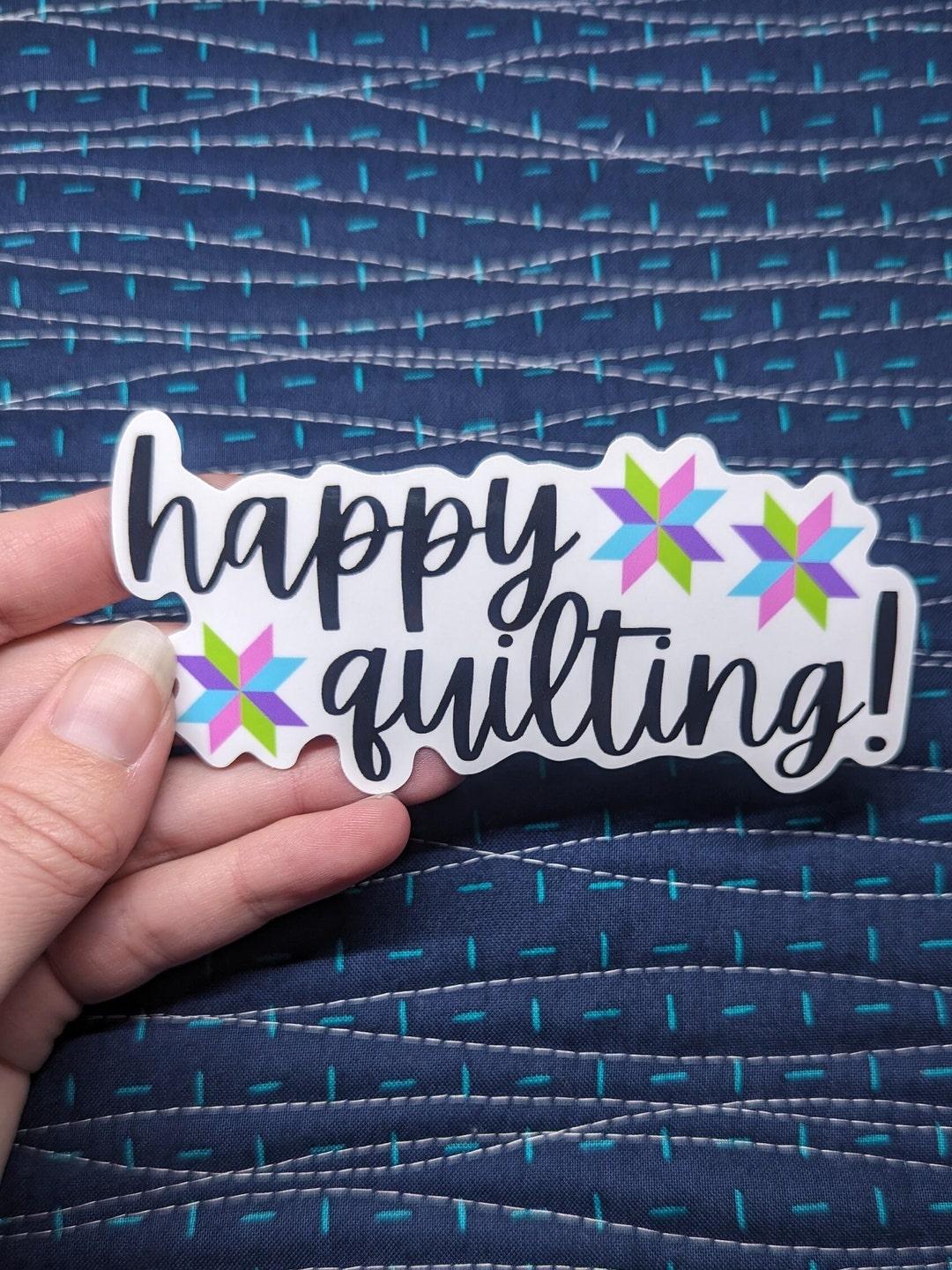 Happy Quilting Sticker [vinyl Sticker for Quilter Gift Scrapbooking ...
