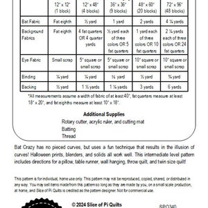 PDF Bat Crazy Quilt Pattern by Slice of Pi Quilts [halloween Quilt, Bat, Table Runner, Throw ...