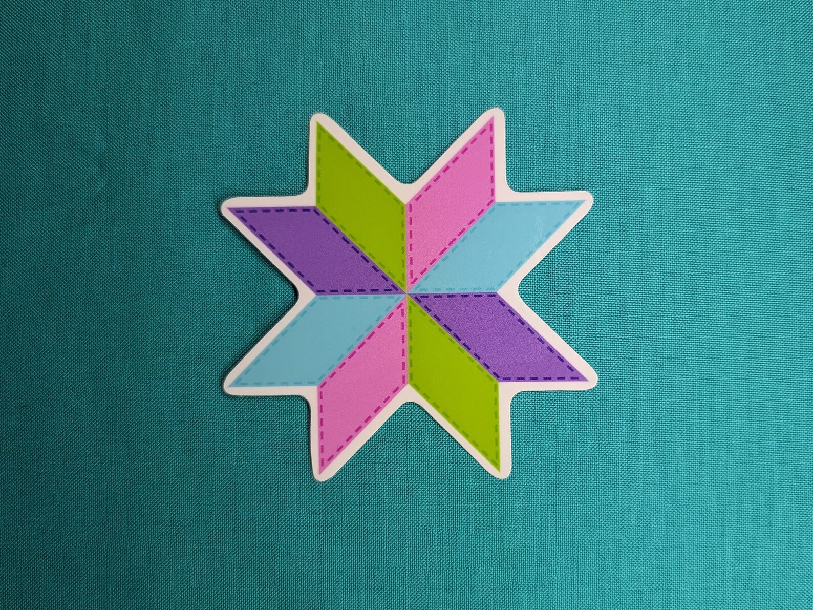 Patchwork Star Quilt Block Sticker [vinyl Sticker for Quilter Gift ...