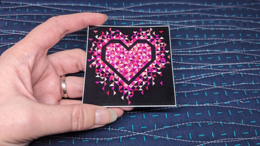 Exploding Heart Quilt Sticker [vinyl Sticker for Quilter Gift ...