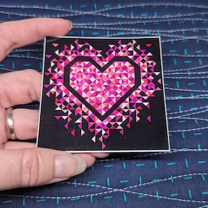 Exploding Heart Quilt Sticker [vinyl Sticker for Quilter Gift ...