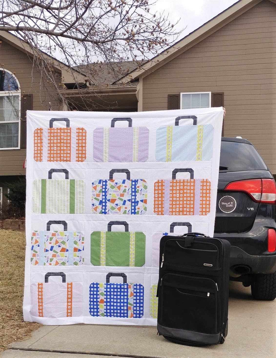 PAPER Suitcases Quilt Pattern by Slice of Pi Quilts fat - Etsy