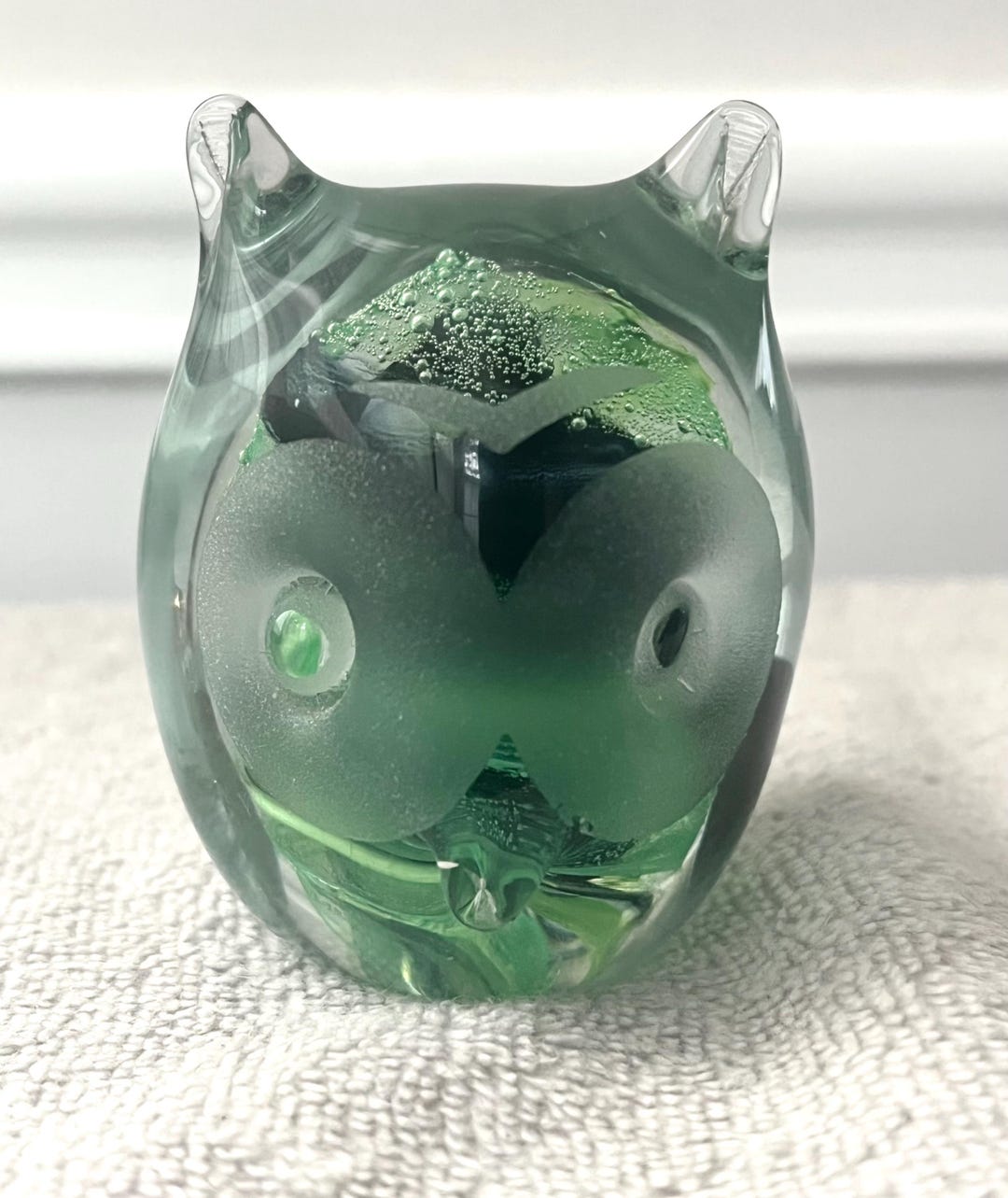 Vintage Owl Paperweight - Kerry Glass - Ireland Handmade Desk Figurine ...
