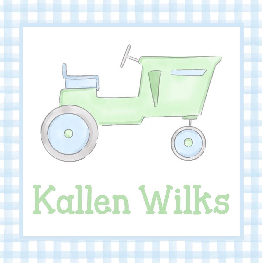 Printable Tractor Tag, Personalized Printable Enclosure Cards, Birthday ...