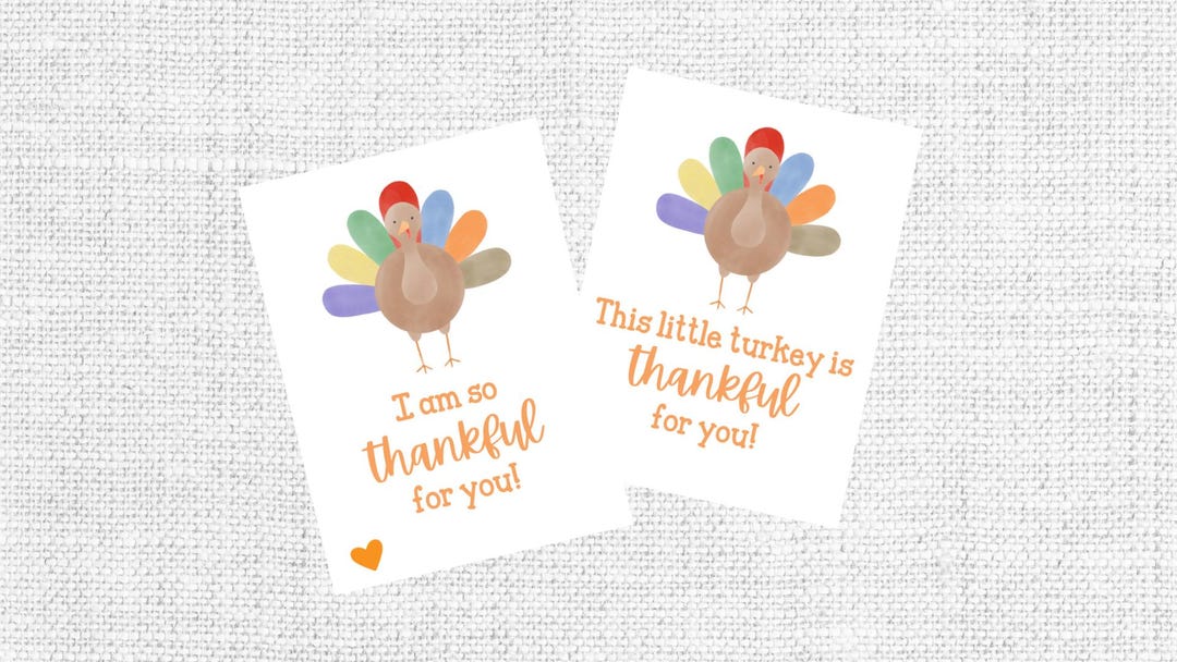 Printable Thanksgiving Tag, Thankful for You Tag, Turkey Tag, Digital ...