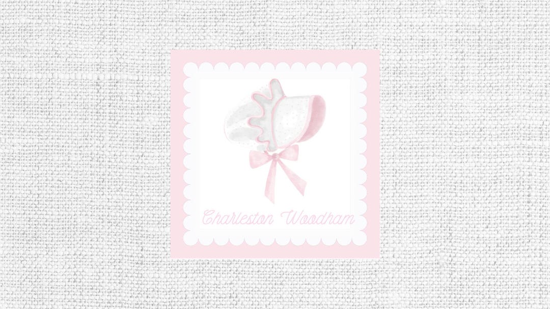 Printable Bonnet Tag White, Personalized Printable Enclosure Cards ...