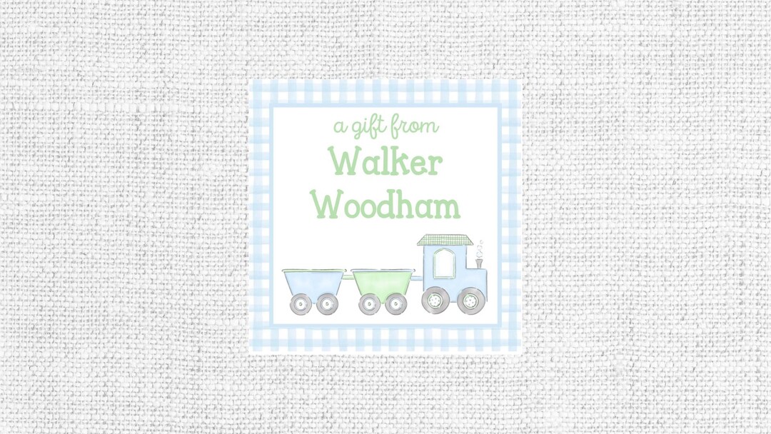 Printable Train Tag, Personalized Printable Enclosure Cards, Birthday ...