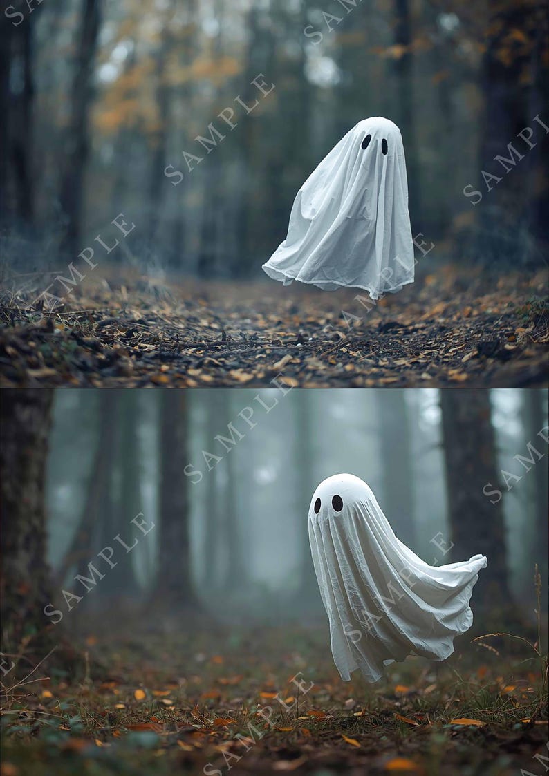 Halloween Ghost Forest Photography Backdrops – 10 Digital Overlays - Etsy