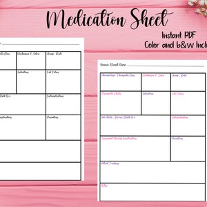 Medication Study Guide/template-printable/digital PDF in Color - Etsy