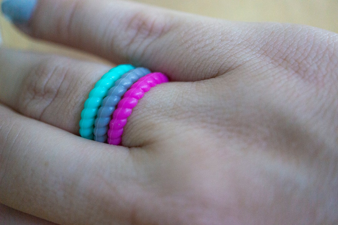 Braided Silicone Rings, Stackable, Water Proof, Eco Friendly, Non-toxic ...