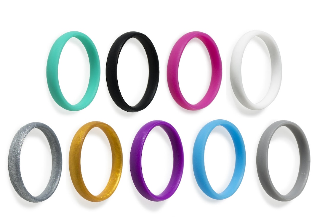 Stackable Silicone Rings, Thin 2.7mm Silicone Rings, Durable ...