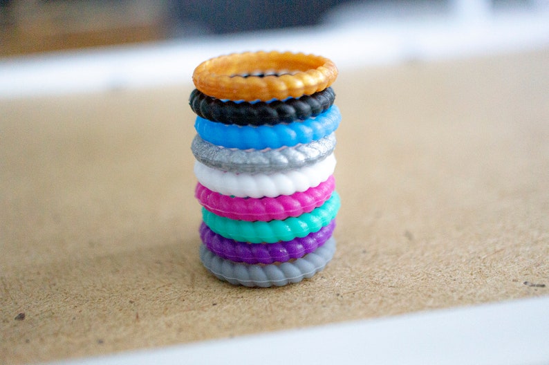 Braided Silicone Rings, Stackable, Water Proof, Eco Friendly, Non-toxic ...