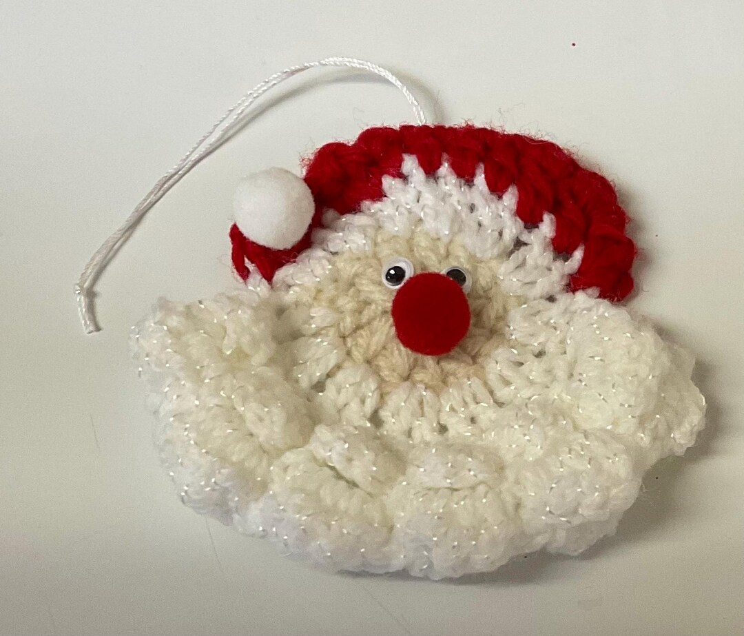 Crocheted Santa Face - Etsy