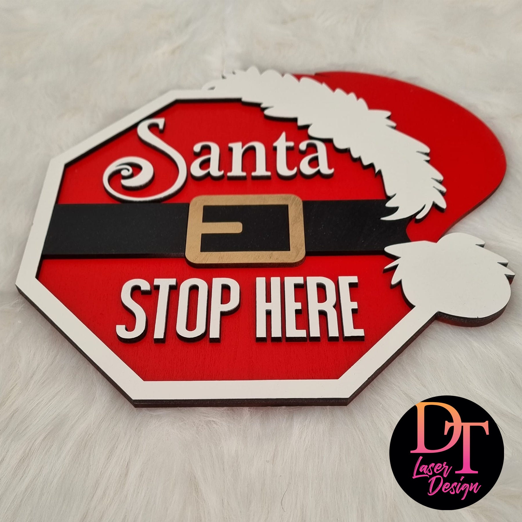 Santa Please Stop Here Christmas Sign Wall Hanging Stop - Etsy