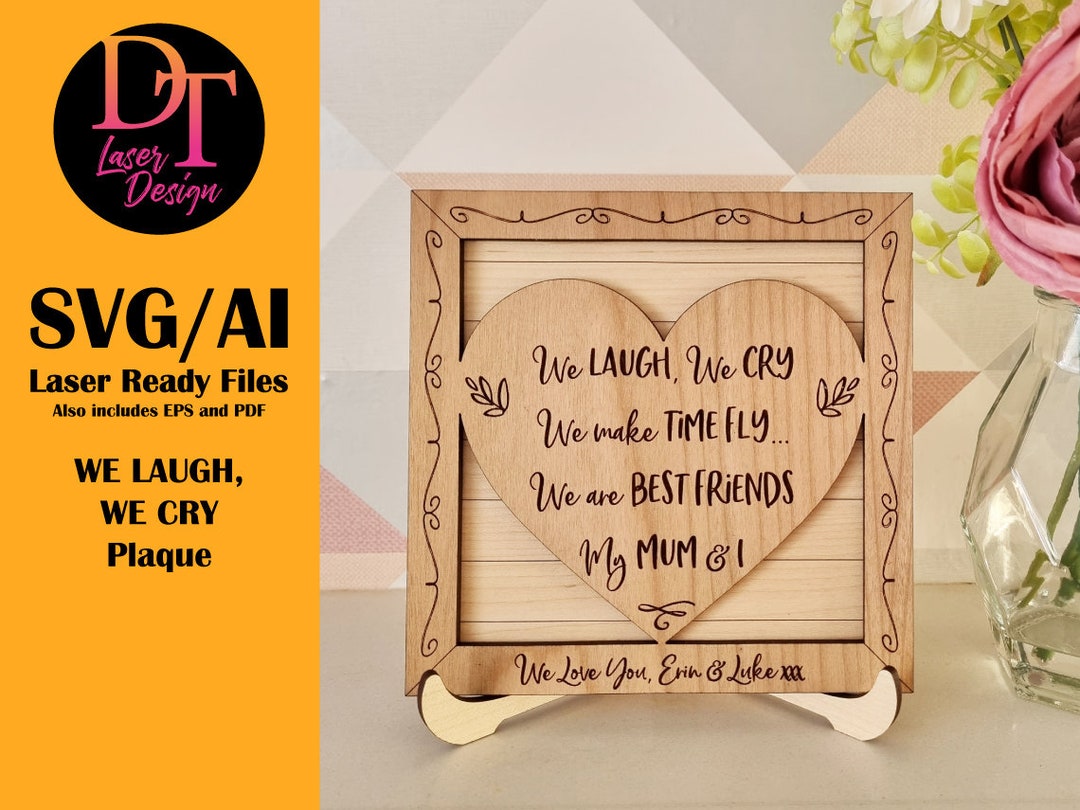 Mum Personalised Plaque Laser Ready File | Mothers Day Laser File ...