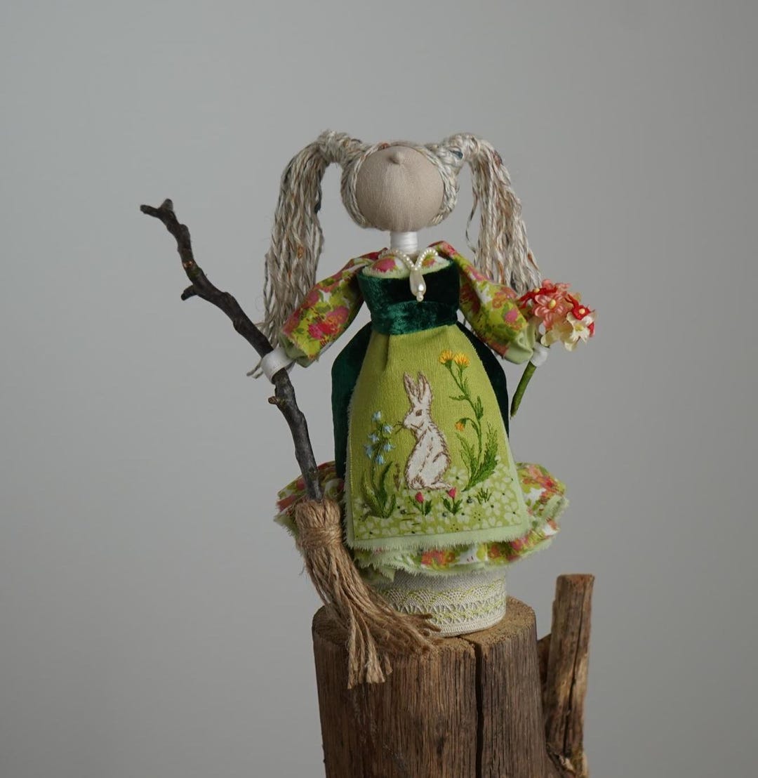 Forest Hare Baba Yaga With the Moon Handmade Ethnic Folk Traditional ...