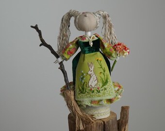 Bunny is Sleeping Baba Yaga With the Moon Handmade Ethnic Folk ...