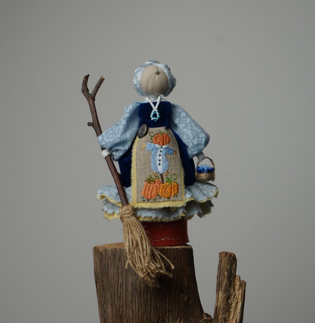 Pumpkin Baba Yaga With the Moon Handmade Ethnic Folk Traditional Doll ...