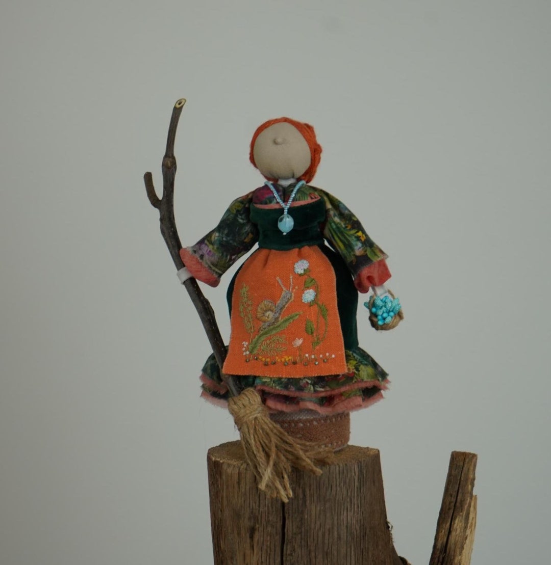 Snail Baba Yaga With the Moon Handmade Ethnic Folk Traditional Doll ...