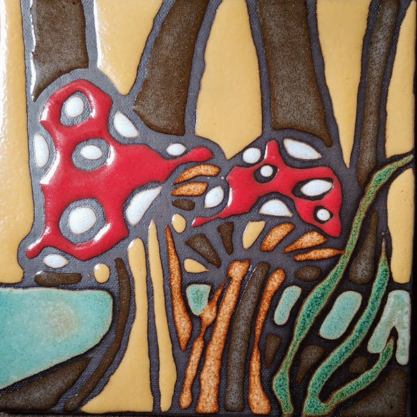Mushroom Tile - Etsy