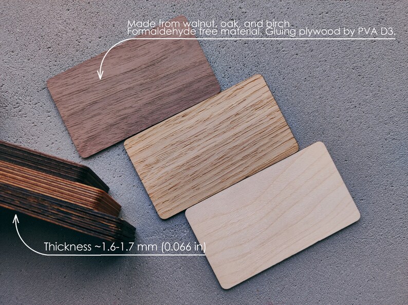 Wooden Blank Cards 3,5x2″ With Holes, Wood Blank Card, Business Cards ...