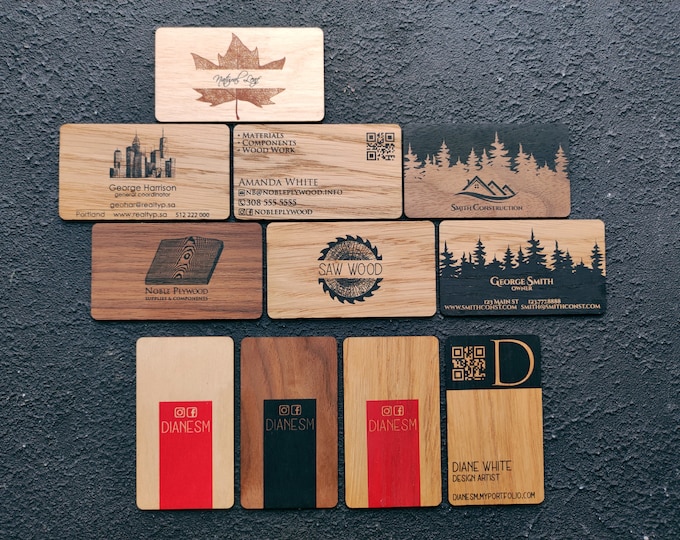 Wood Printed Business Cards Wooden Card Tags Two-sided Unique Cards ...