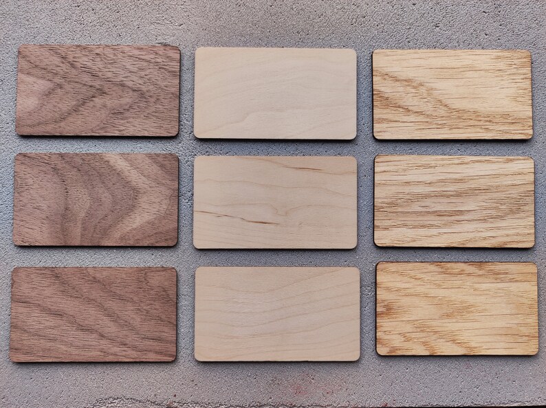 Wooden Blank Cards 3,5x2″ With Holes, Wood Blank Card, Business Cards ...