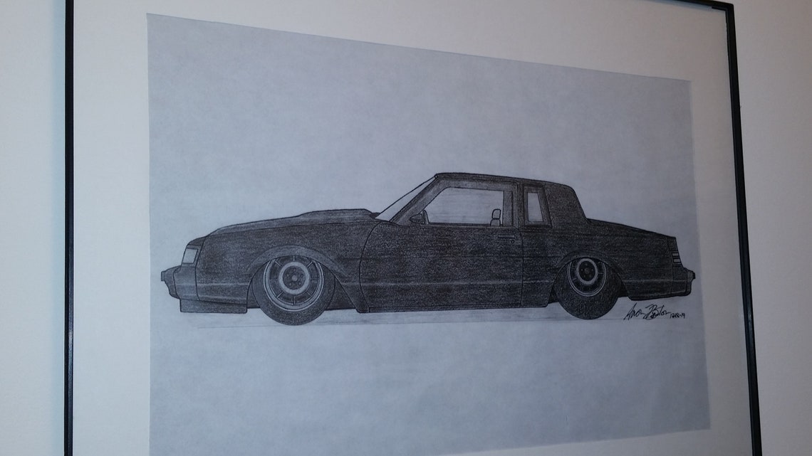 1987 Buick Grand National Hand Drawn Sketch Made in America - Etsy