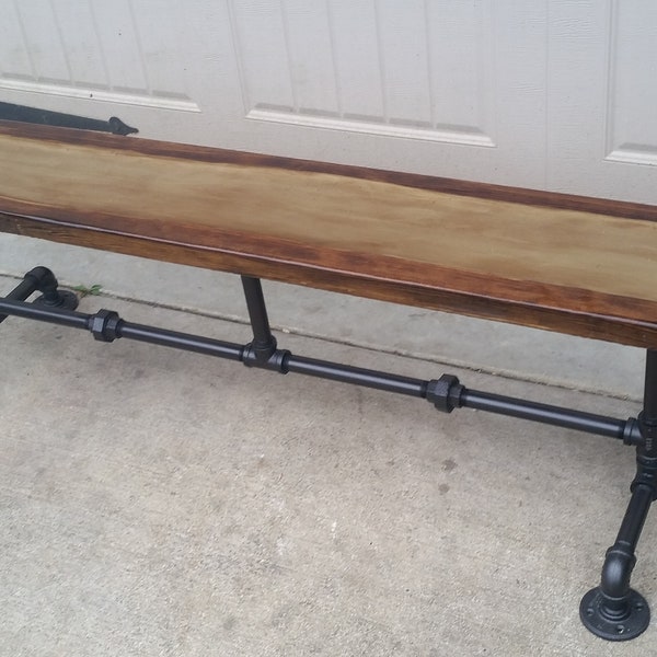 Black Pipe Bench - Etsy