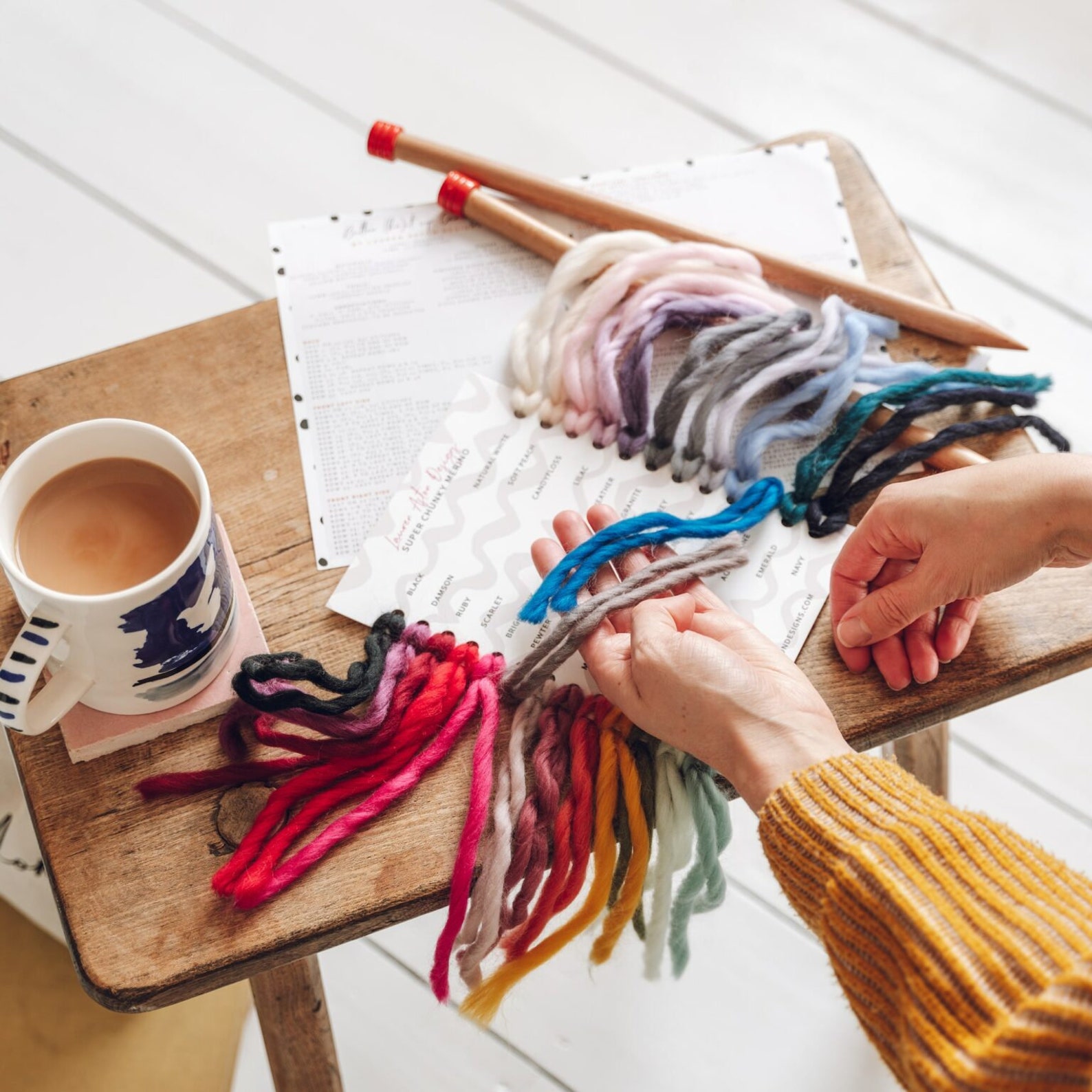 Super Chunky Yarn Colour Sample Sheet - Etsy UK