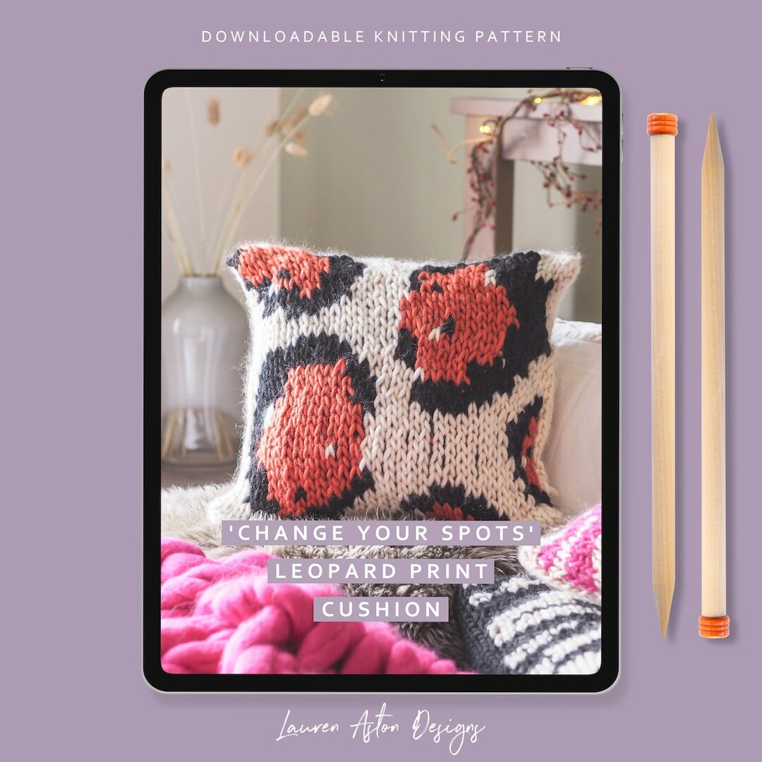 Knitting Pattern Change Your Spots Leopard Print Cushion - Etsy