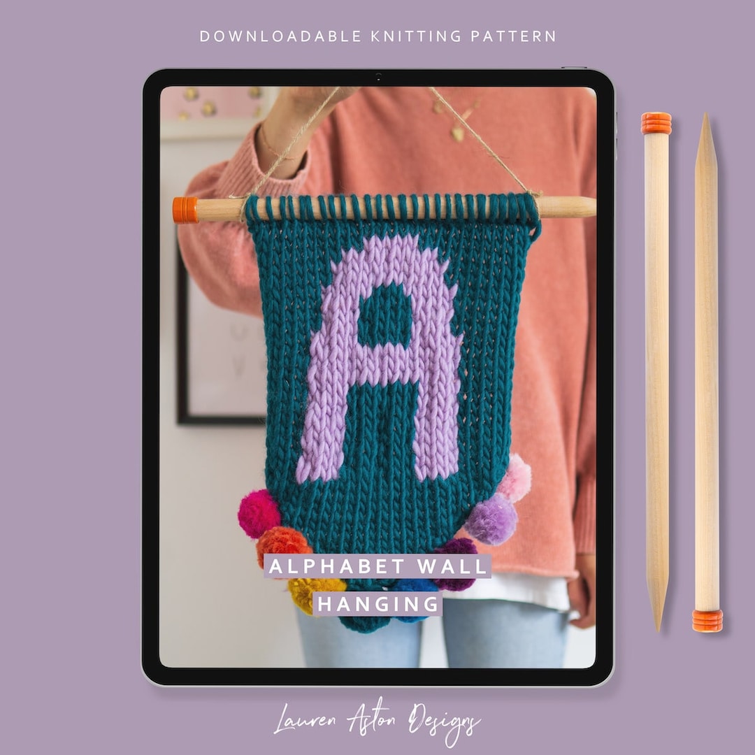 Knitting Pattern - Alphabet Wall Hanging - Instant Downloadable PDF - Etsy