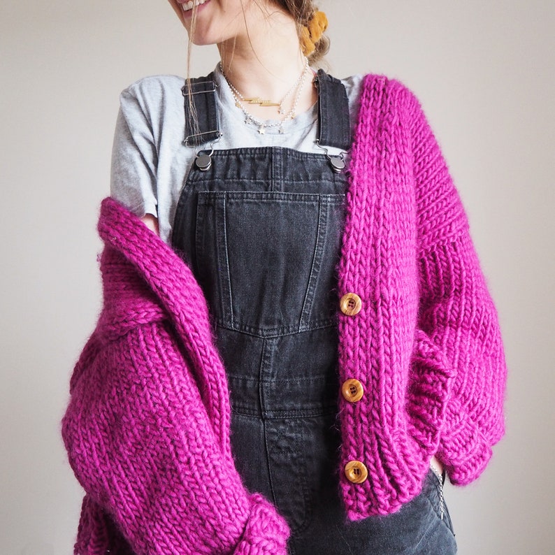 Knitting Pattern - Button (kn)it up Cardigan - Perfect for Beginners ...