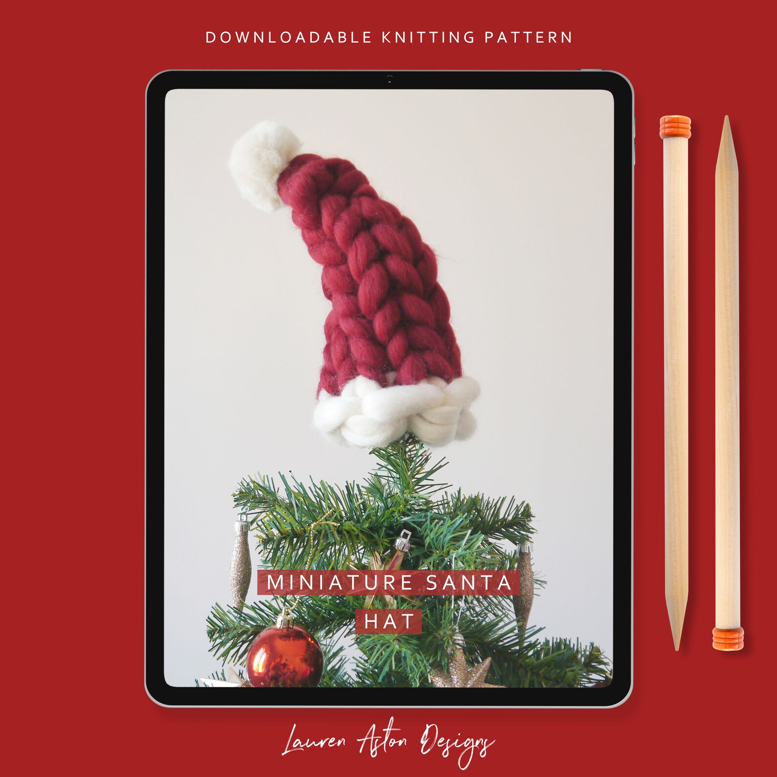 Knitting Pattern - Miniature Santa Hat - Tree Topper Pattern ...